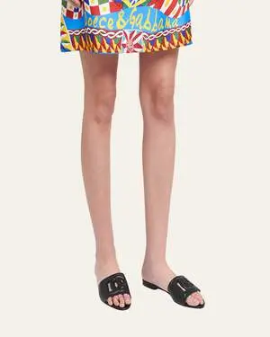 Dolce & Gabbana Cutout Dg Flat Slide Sandals - Rosa