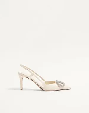 Valentino Garavani Vlogo Slingback Pump - Light Ivory/crystal