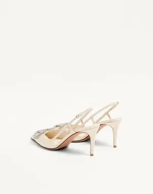 Valentino Garavani Vlogo Slingback Pump - Light Ivory/crystal