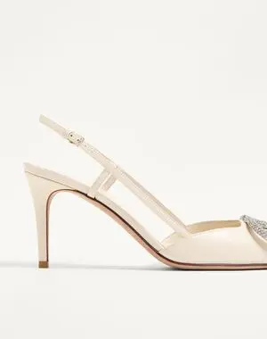 Valentino Garavani Vlogo Slingback Pump - Light Ivory/crystal