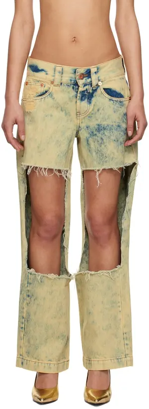 Vaquera VAQUERA Blue Wide-Leg Jeans - Acid Soy