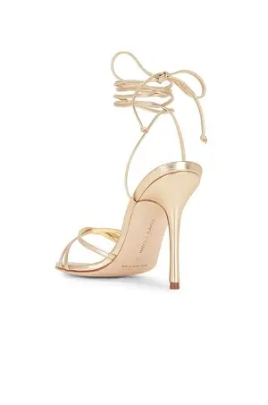 Manolo Blahnik Leva 105 Leather Sandal - Gold