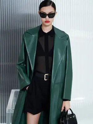 Max Mara Manuela Nappa Leather Icon Coat