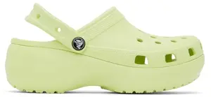 CROCS Crocs Green Classic Platform Clogs - Celery