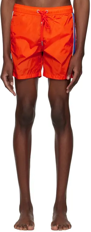 Moncler Moncler Orange Drawstring Swim Shorts - 300 Orange