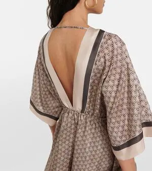 Brunello Cucinelli Printed Silk Kaftan