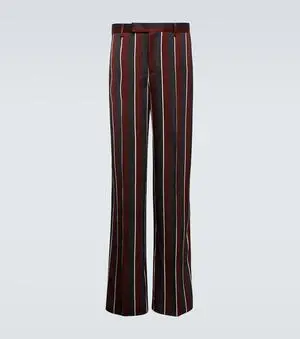 Versace High-rise Striped Crêpe Pants