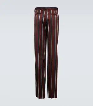 Versace High-rise Striped Crêpe Pants