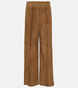 Brunello Cucinelli Wide-leg Suede Pants