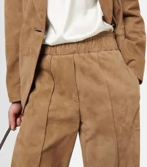 Brunello Cucinelli Wide-leg Suede Pants