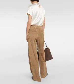 Brunello Cucinelli Wide-leg Suede Pants