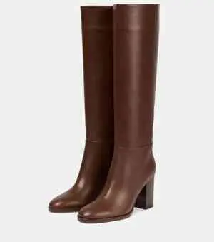 GIANVITO ROSSI Santiago Knee-high Leather Boots - Brown