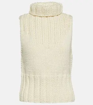 TOTEME Turtleneck Wool Top - White