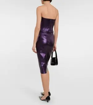 Stouls Rosalia Metallic Leather Bustier - Purple