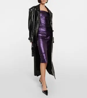 Stouls Rosalia Metallic Leather Bustier - Purple