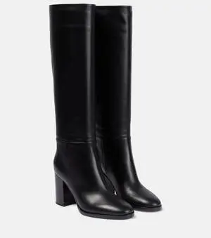 GIANVITO ROSSI Santiago Knee-high Leather Boots - Black