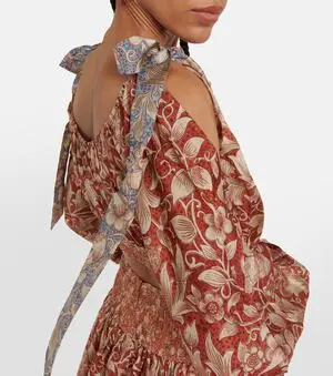Zimmermann Chintz Floral Silk Crop Top