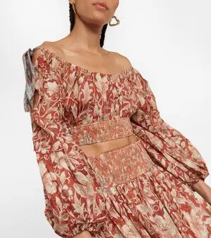 Zimmermann Chintz Floral Silk Crop Top
