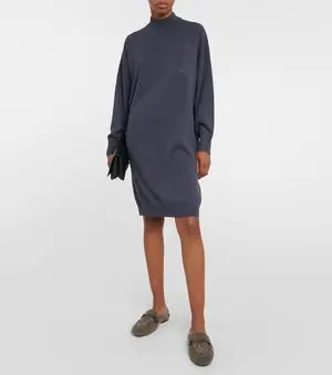 Brunello Cucinelli Embellished Cashmere Sweater Dress