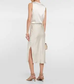 Brunello Cucinelli Satin Midi Skirt