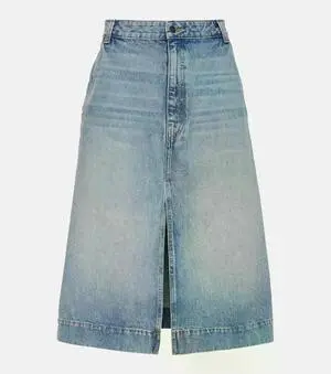 Khaite Charlene Denim Midi Skirt