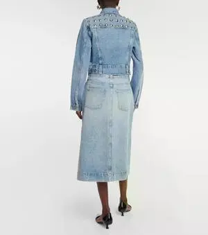 Khaite Charlene Denim Midi Skirt