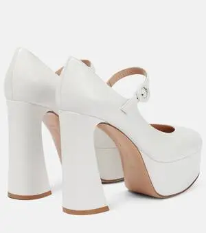 GIANVITO ROSSI Mary Jane Leather Pumps