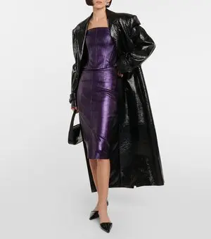 Stouls Carmen Metallic Leather Midi Skirt