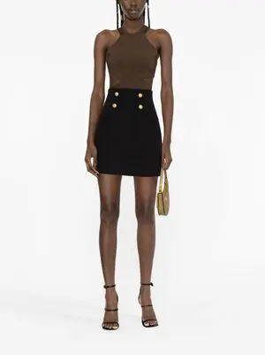 Balmain High-waisted Miniskirt - Black