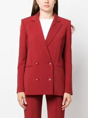 Patrizia Pepe Feather-detail Double-breasted Blazer