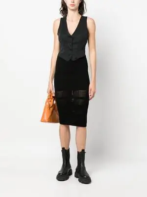 Patrizia Pepe Mesh Pencil Skirt