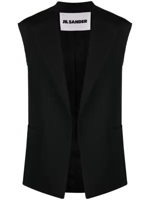 JIL SANDER Tailored Vest With Frayed Edges