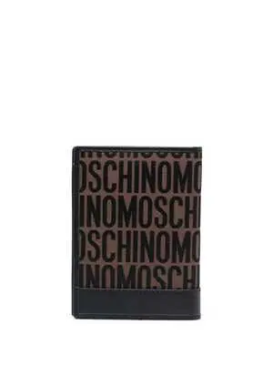 Moschino Jacquard Logo Bi-fold Wallet - Brown