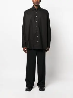 Raf Simons Logo-patch Long-sleeve Shirt - Black