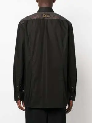 Raf Simons Logo-patch Long-sleeve Shirt - Black