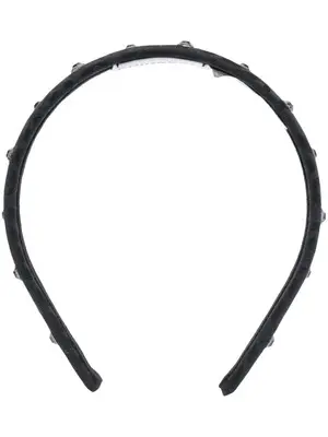 Moschino Embellished Jacquard Headband - Black