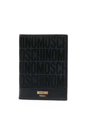 Moschino Jacquard Logo Bi-fold Wallet - Black