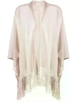 Brunello Cucinelli Fringed Linen Poncho - C9504