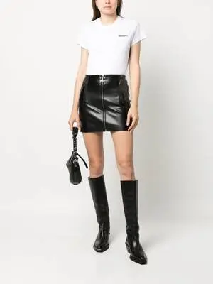 Patrizia Pepe Logo-embroidered T-shirt - White