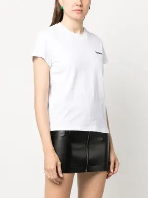 Patrizia Pepe Logo-embroidered T-shirt - White