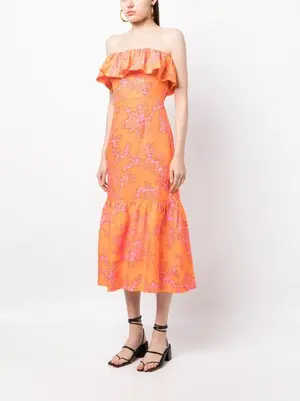 Rhode Thea Coral-print Dress