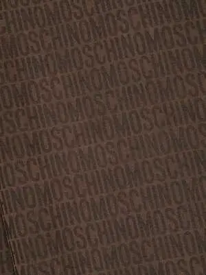Moschino Jacquard Logo Scarf - Brown