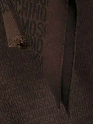 Moschino Jacquard Logo Scarf - Brown