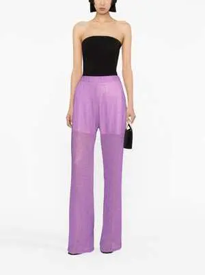 Amen Metallic Wide-leg Trousers