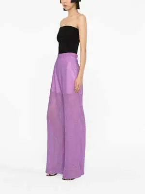 Amen Metallic Wide-leg Trousers