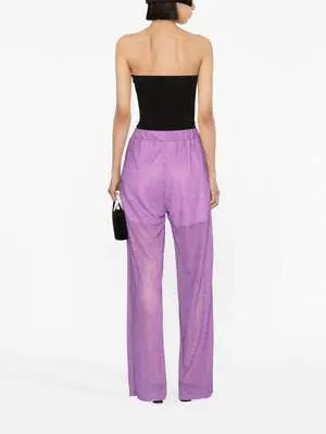 Amen Metallic Wide-leg Trousers