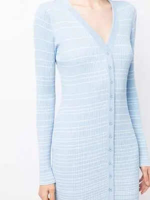 Staud Shoko Striped Ribbed-knit Dress