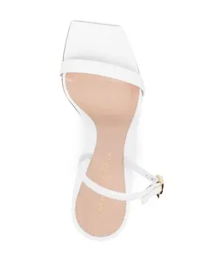 GIANVITO ROSSI Ribbon 85mm Stiletto Leather Sandals - White