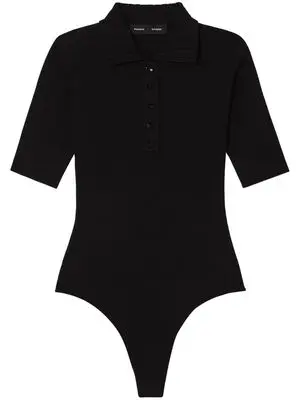 Proenza Schouler Short-sleeved Knitted Polo Bodysuit