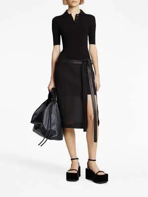 Proenza Schouler Short-sleeved Knitted Polo Bodysuit